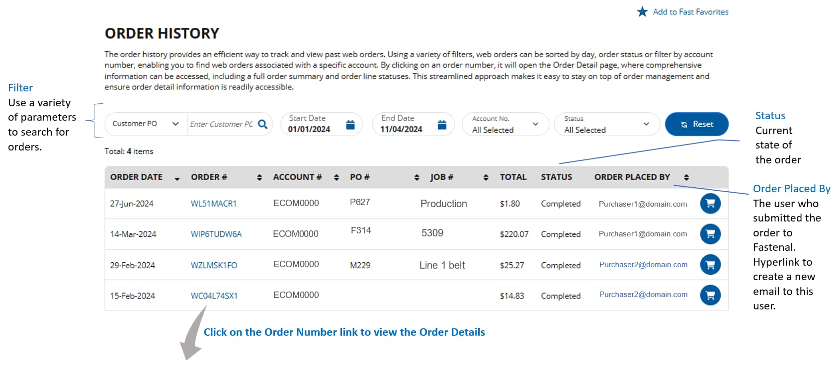 Sign in Click My Account Click Order History